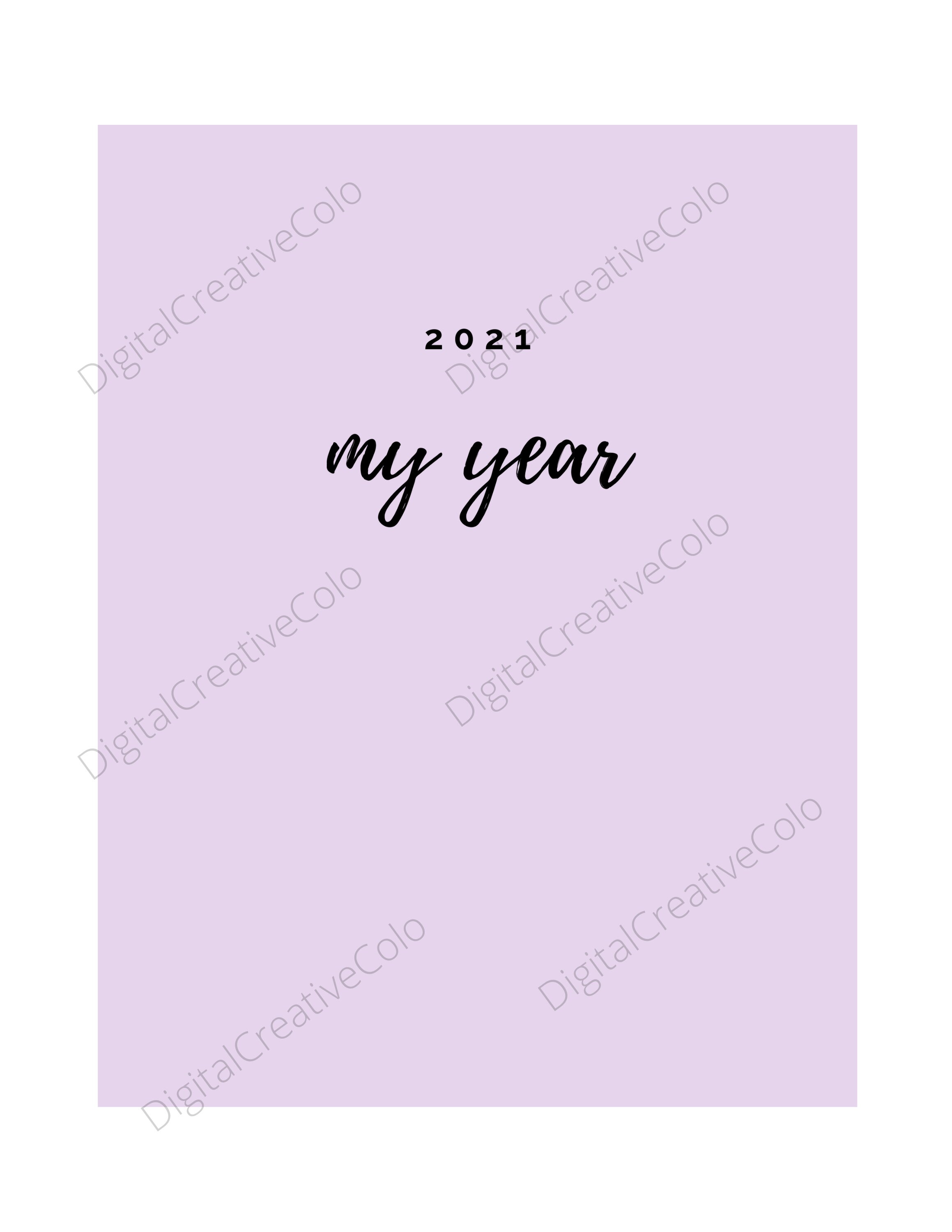 2021 Digital/printable Planner A4 Size - Purple, Minimalist, Student ...