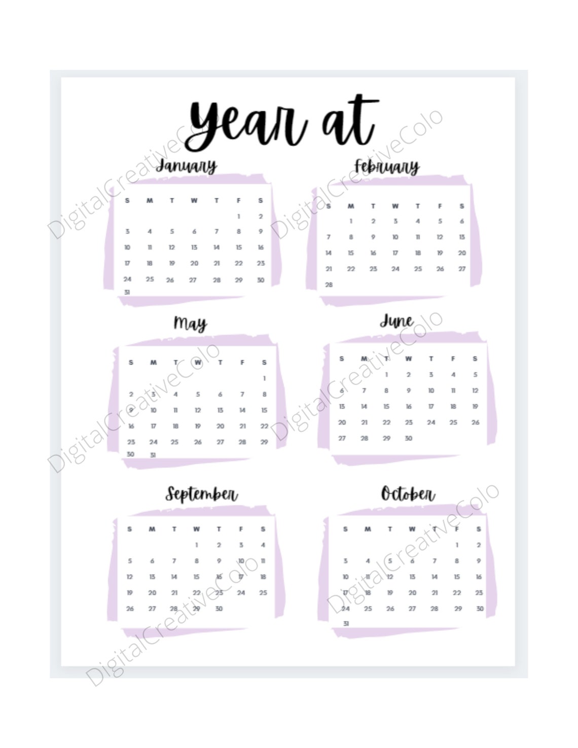 2021 Digital/printable Planner A4 Size - Purple, Minimalist, Student ...