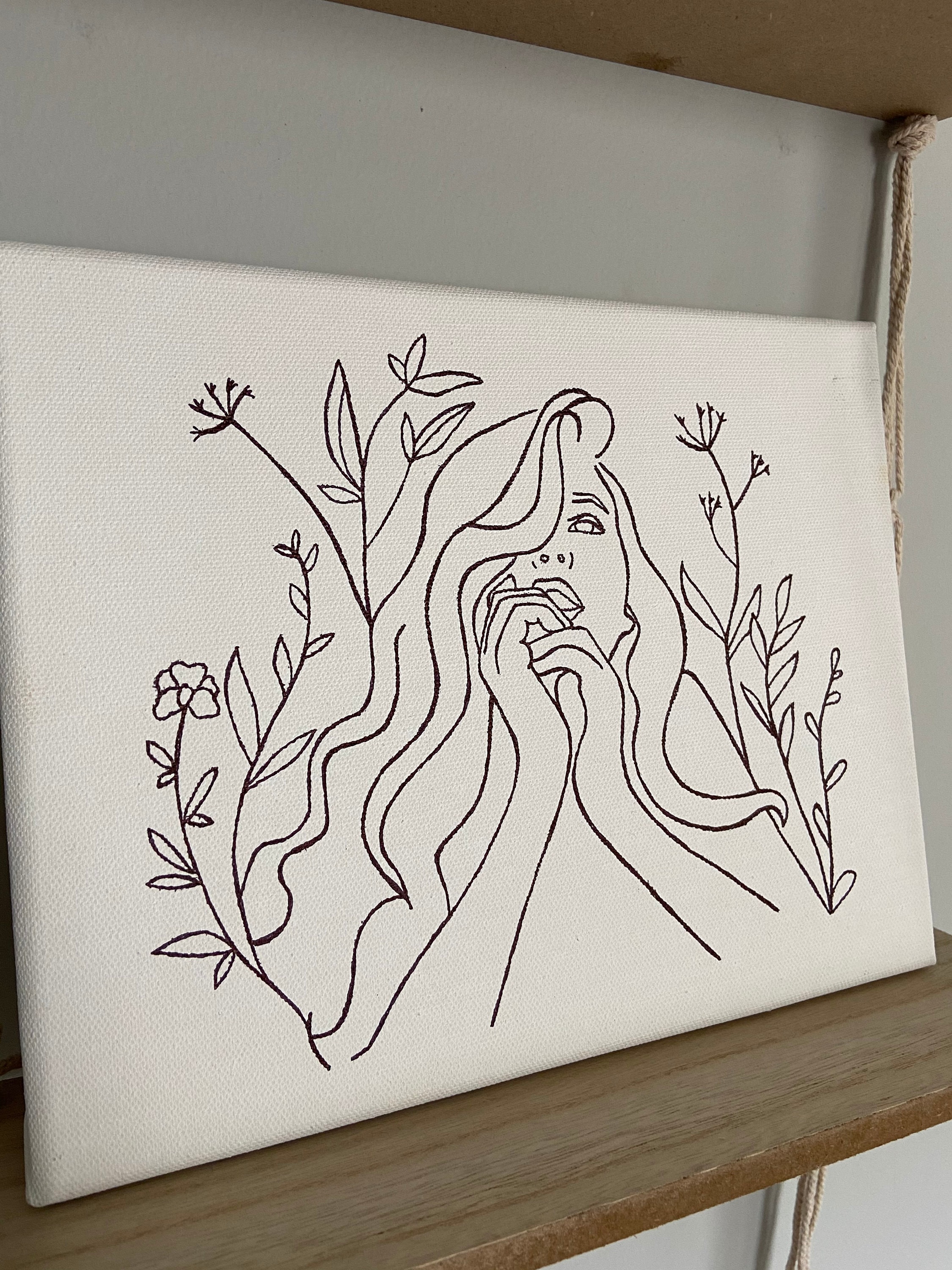 Feminine Line Art Floral Goddess Line Art Wall Art Line Art - Etsy UK