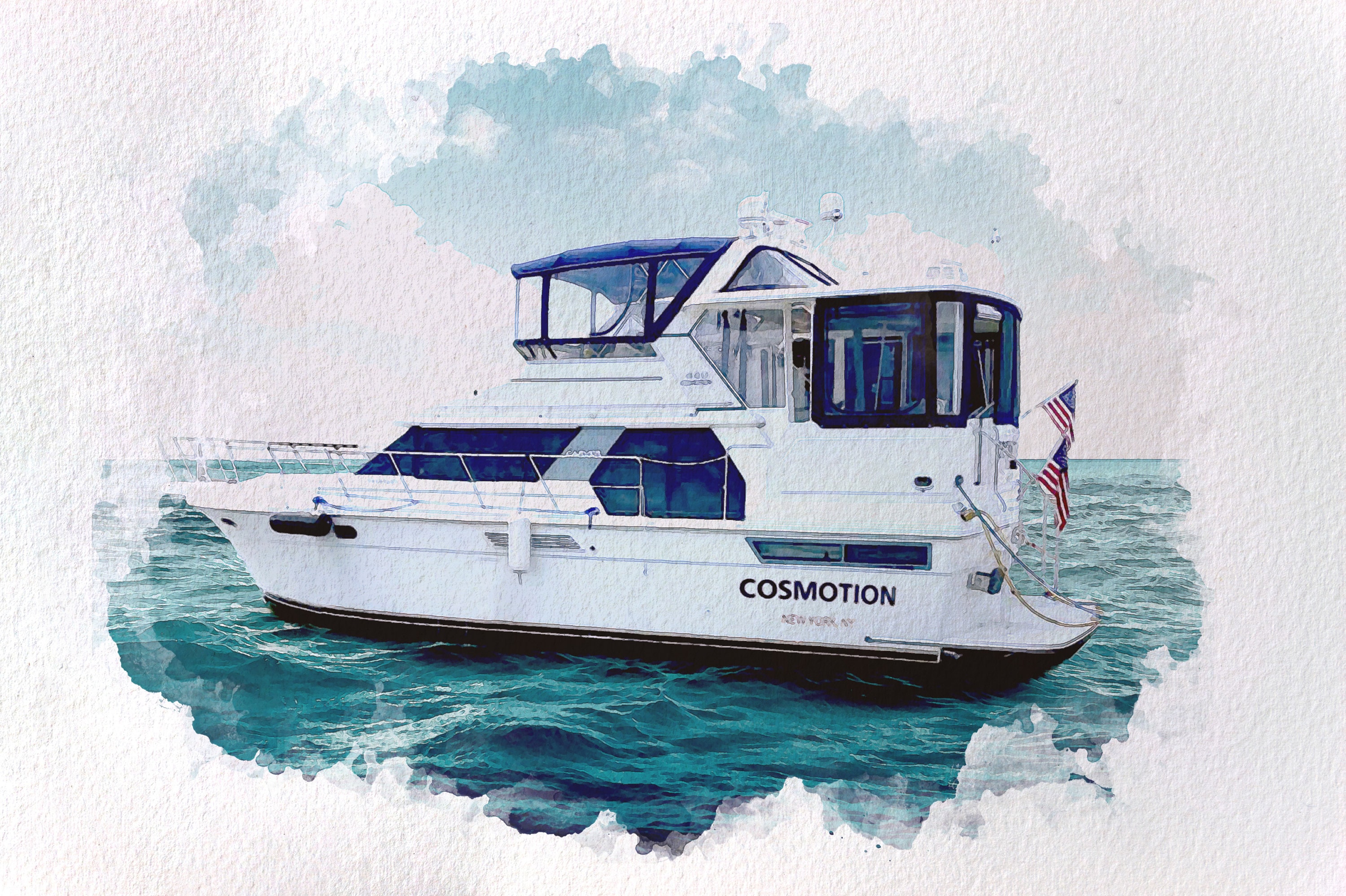 Custom Watercolor Boat Art Custom Boat Portrait Custom Boat - Etsy