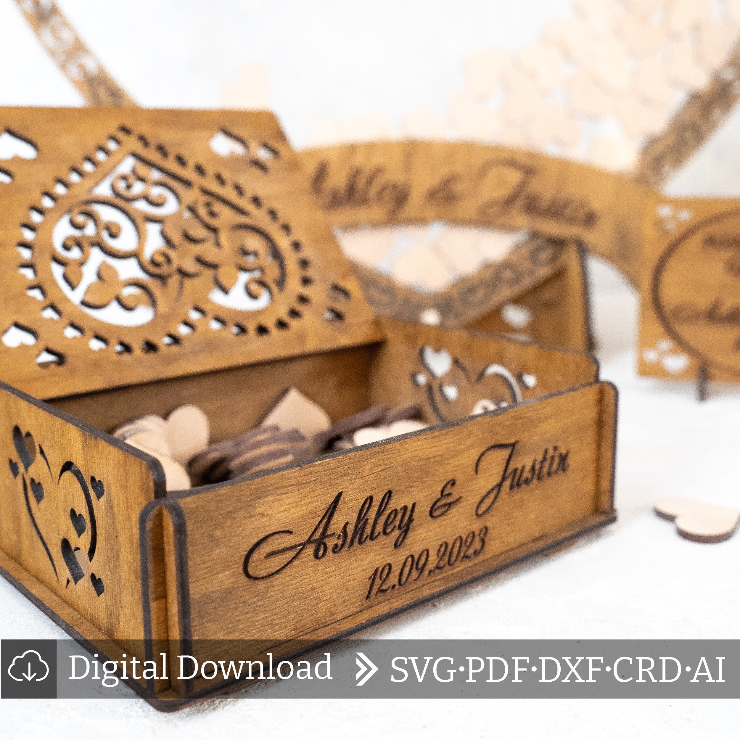 Wooden Wedding Guest Book Svg Wooden Wedding Guest Book Pdf - Etsy