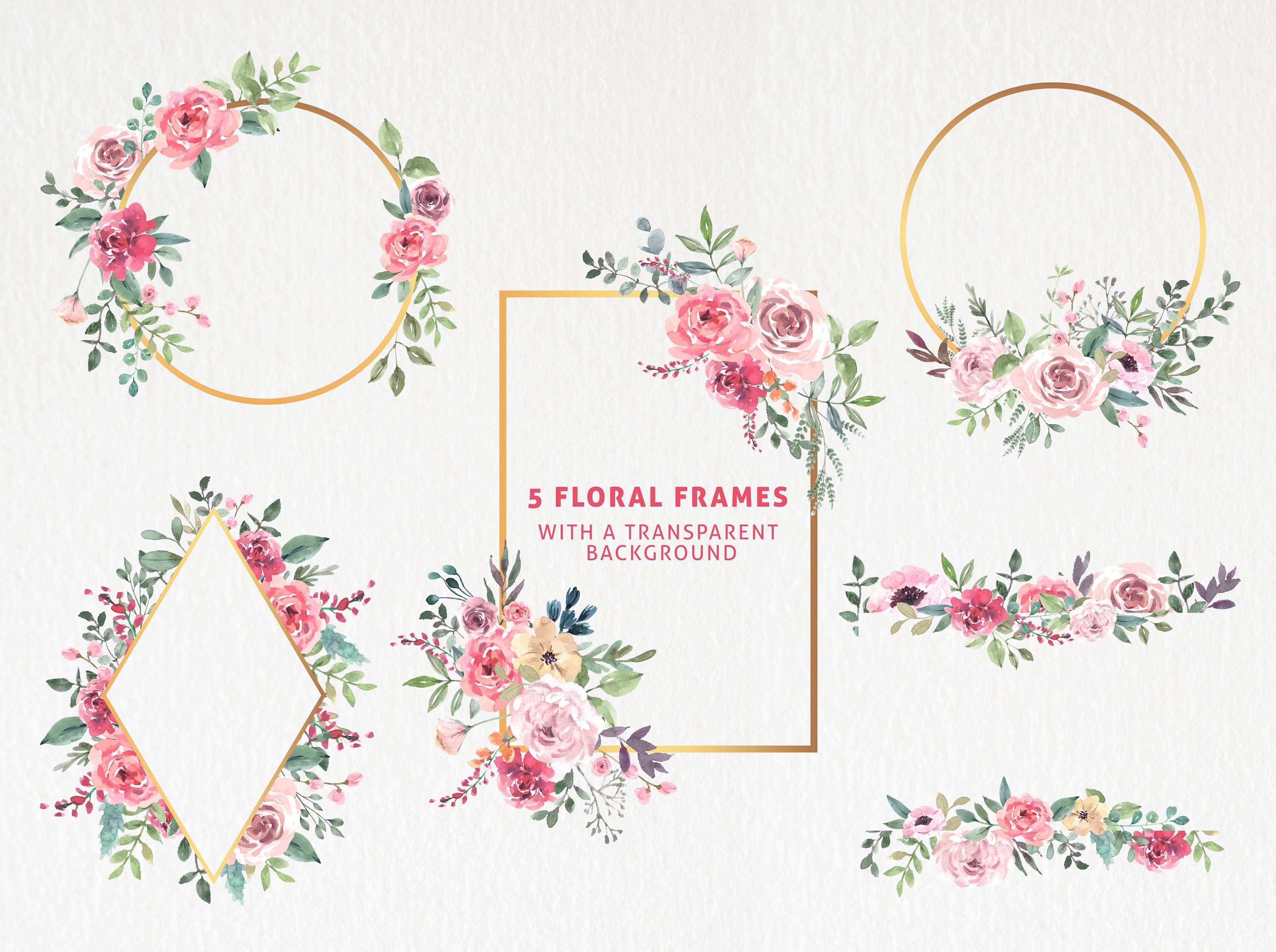 Flowers watercolor clipart Floral clipart set Flowers | Etsy