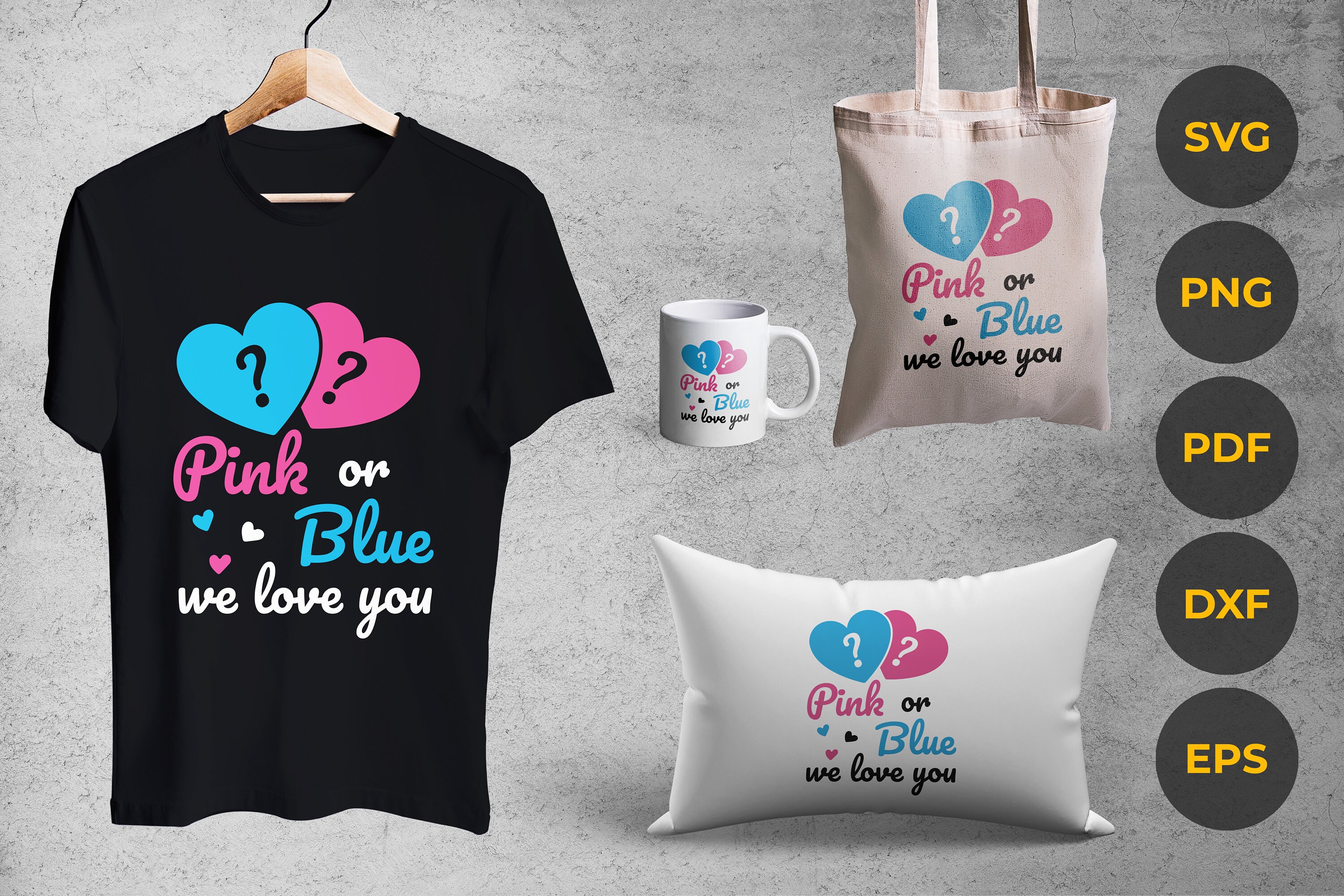 Pink Or Blue We Love You Svgpink Or Blue Svgpink Or Blue Etsy