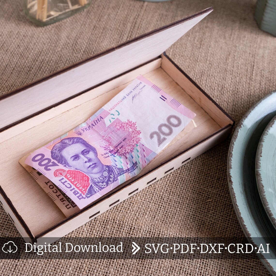 Check Holder Laser Cut, Check Box Laser Cut, Wooden Check Box Svg ...