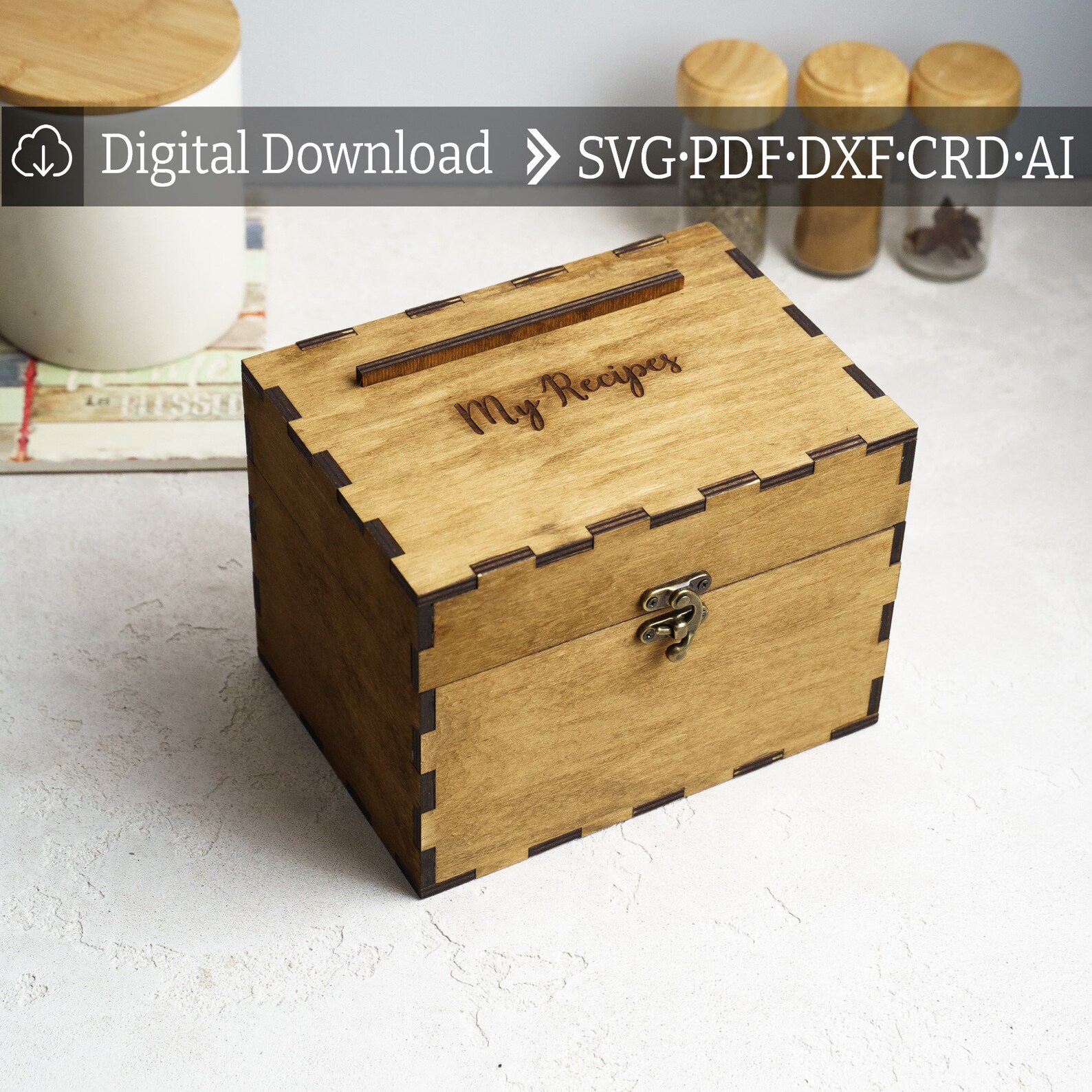 Recipe Box Divider Svg, Recipe Box and Cards Svg, Recipe Box Pattern ...