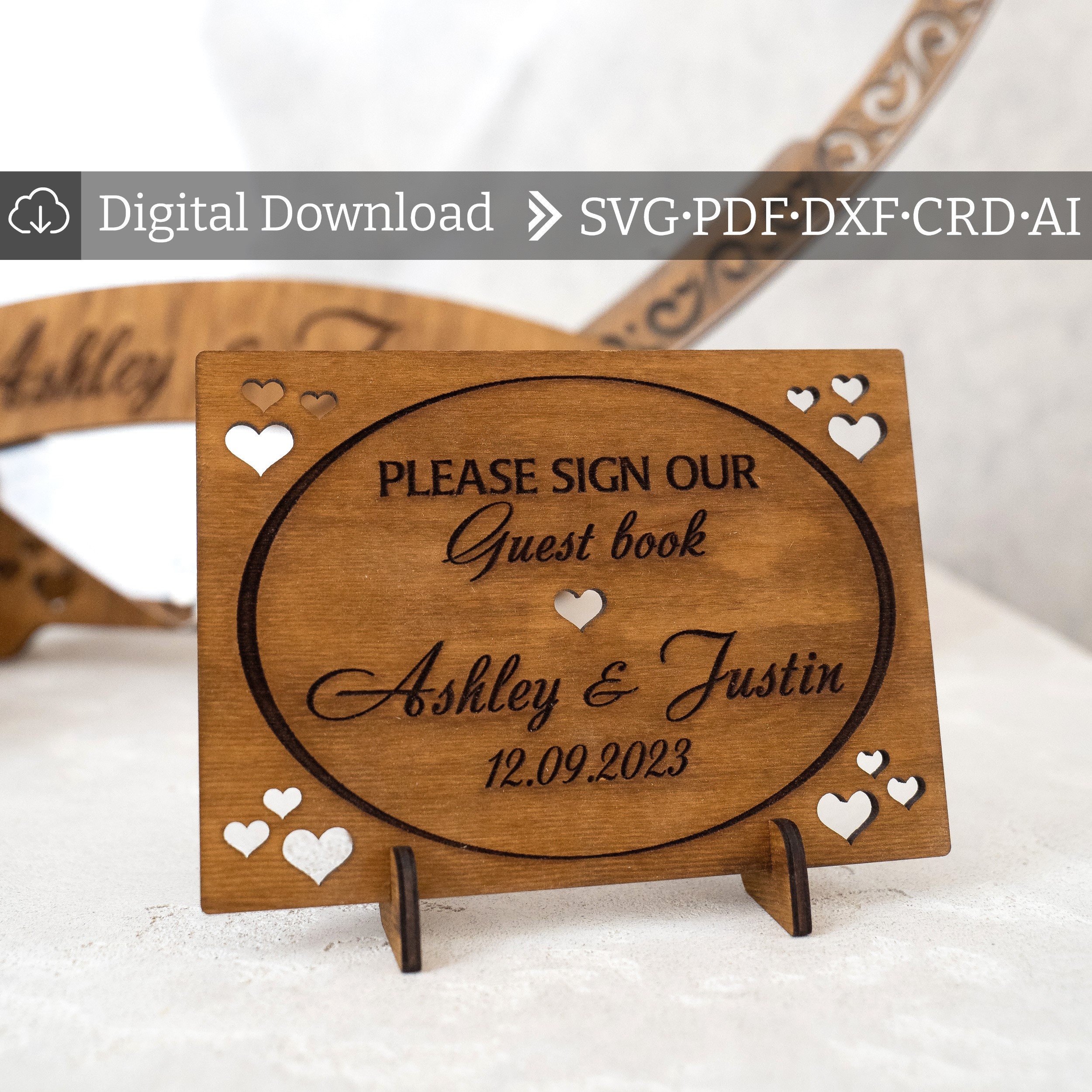 Wedding Guest Book Svg Wedding Guest Book Pdf Wedding Guest - Etsy