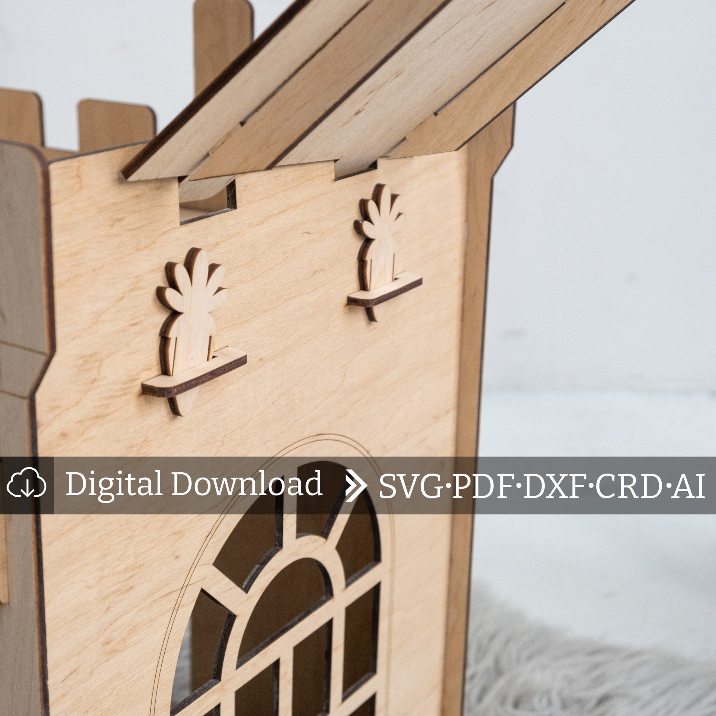 Rabbit Castle Svg, Rabbit Castle Pattern, Wood Castle Svg, Wood Castle ...
