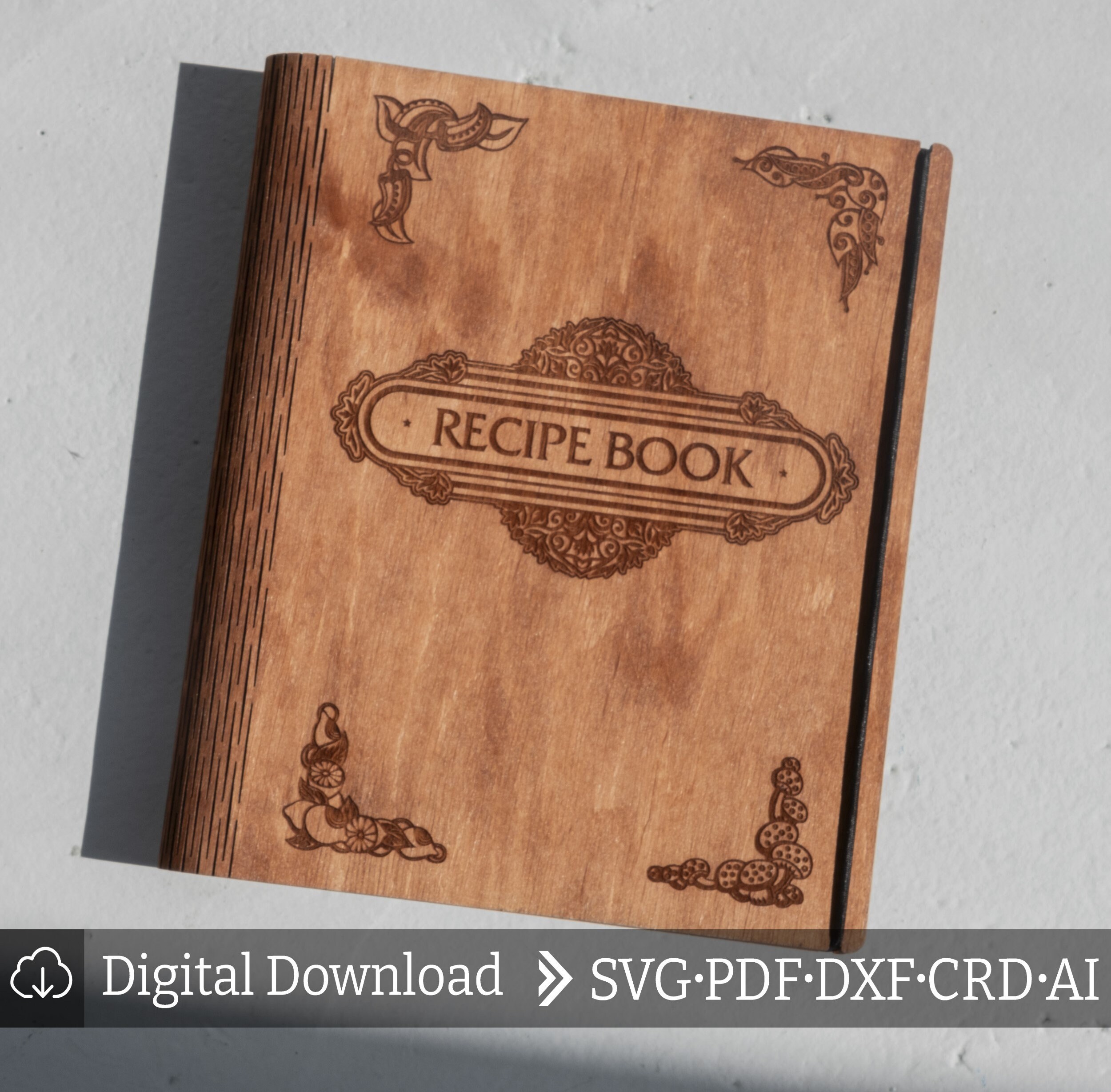 Recipe Book Svg, Recipe Book Pattern, Recipe Book Laser Cut, Recipe ...