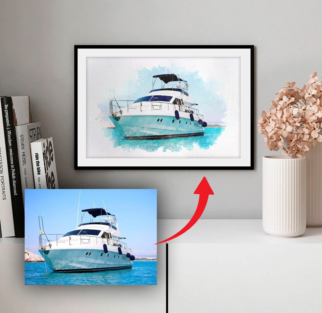 Custom Boat Illustration, Custom Boat Portrait, Custom Watercolor ...