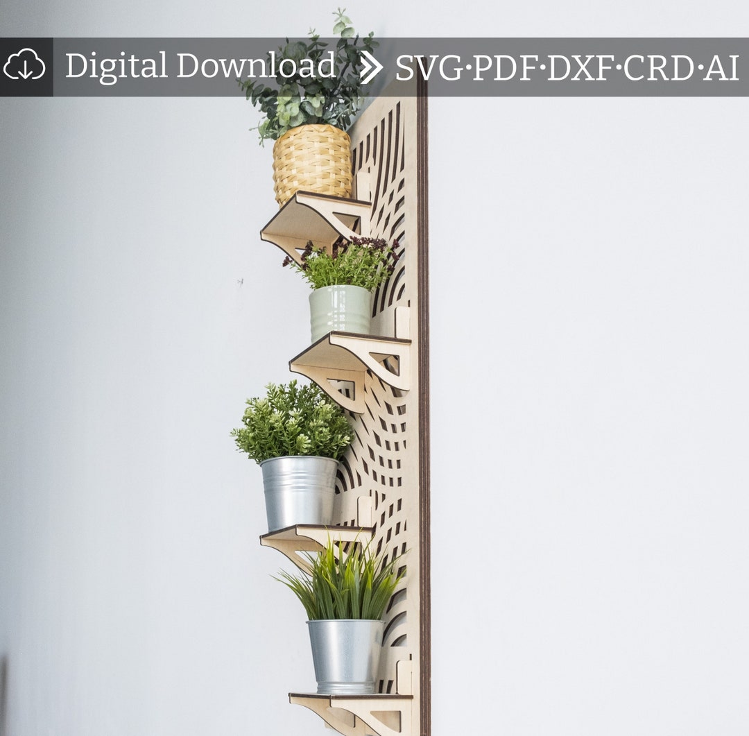 Plant Shelf Laser Cut, Plant Rack Laser Cut, Plant Holder Pattern ...