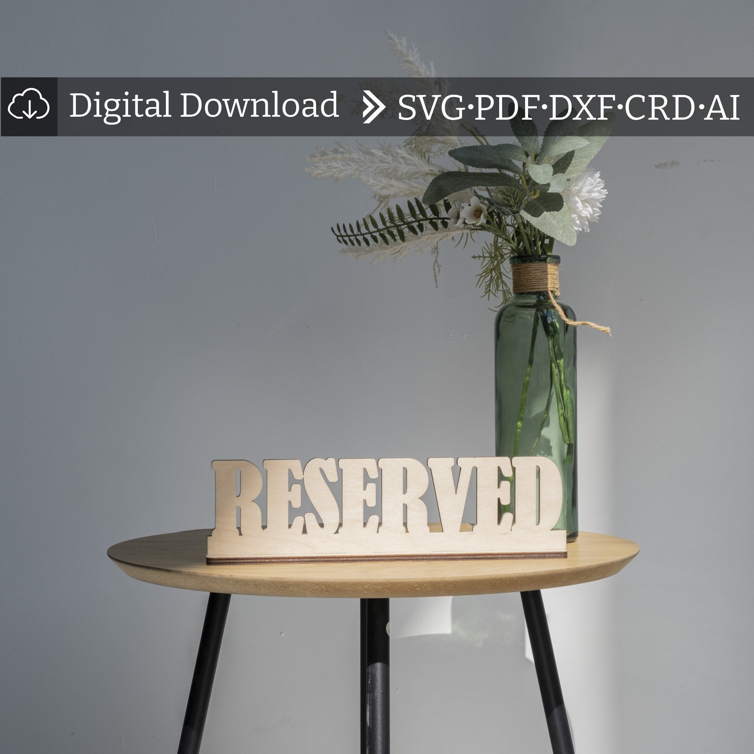 Reserved Table Svg Reserved Table Pdf Reserved Table Sign - Etsy