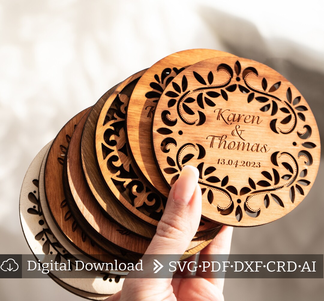 Guest Coasters Svg, Guest Coasters Pattern, Wooden Guest Coasters Svg ...