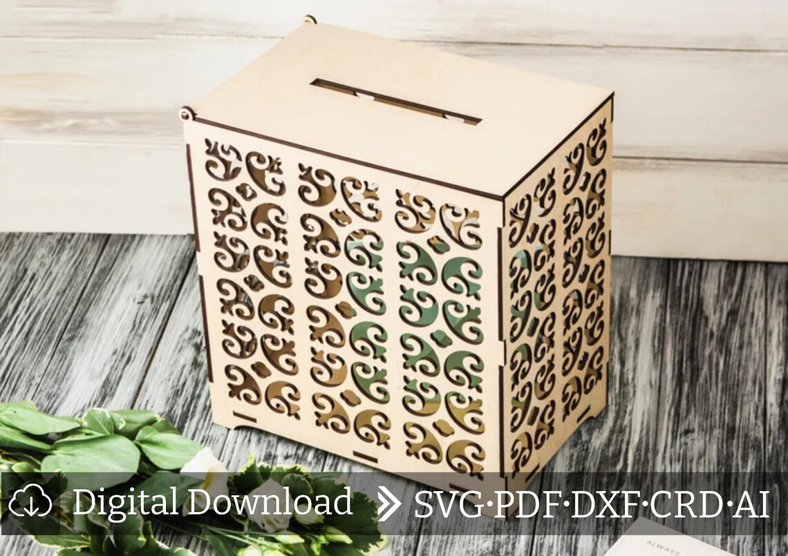 Wedding Card Box Svg, Wedding Card Box Pdf, Wedding Card Box Pattern ...