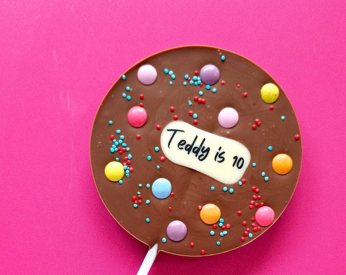 Large Personalised Chocolate Slab, Chocolate Lolly, Children’s Chocolate Gift, Loaded Chocolate ...