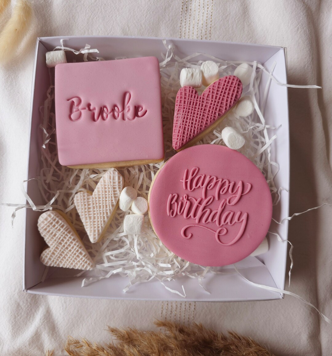 Pink Cookie Birthday Box for Her Cookie Gift for Teenager Biscuit Box ...