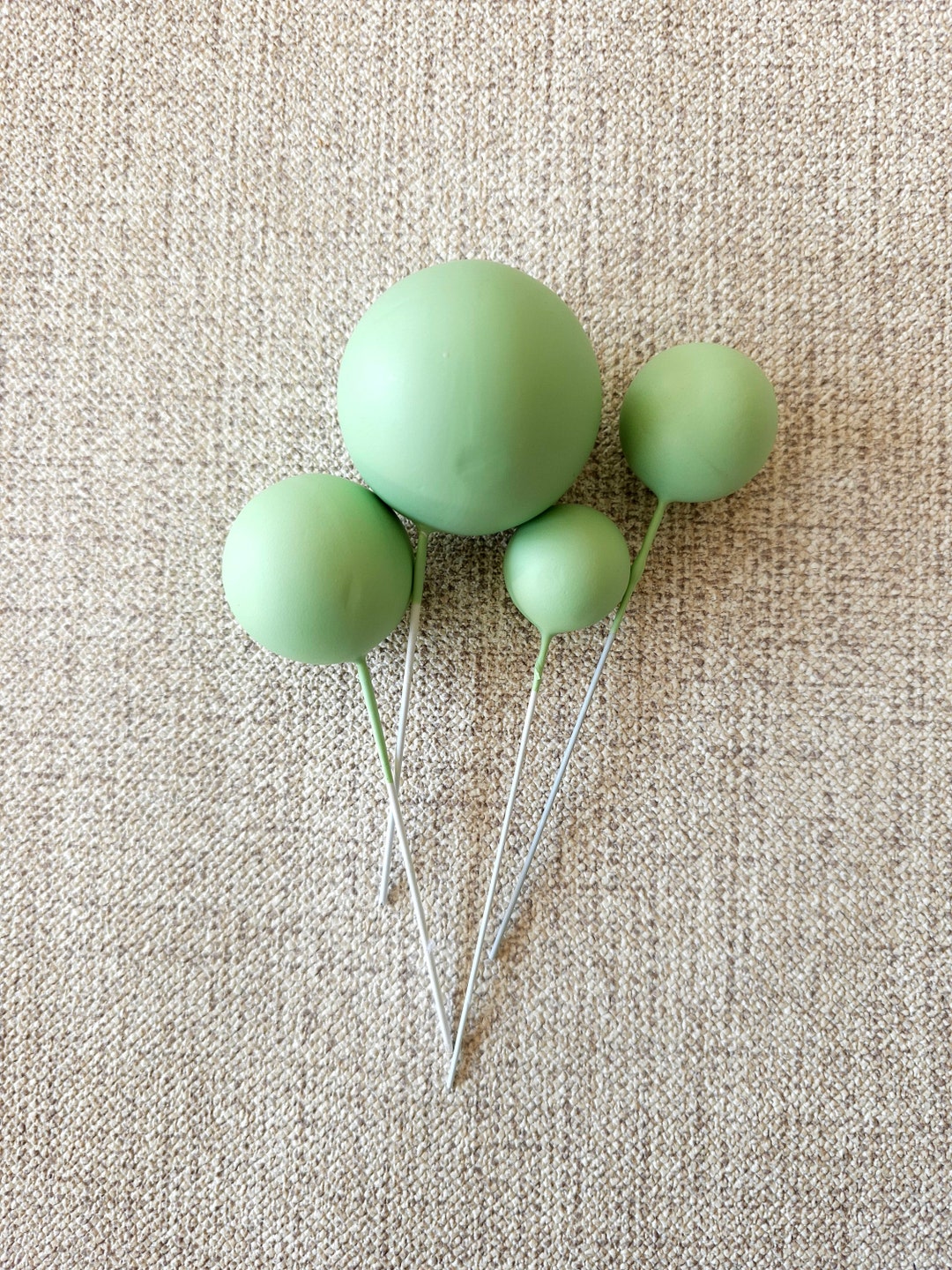 Set of 4 Birthday Cake Topper Balls Decor Green Cake Topper - Etsy