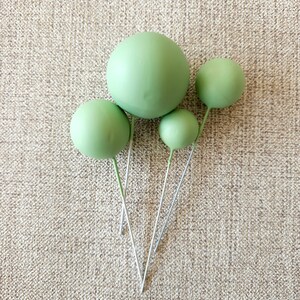 Set of 4 Birthday Cake Topper Balls Decor Green Cake Topper - Etsy