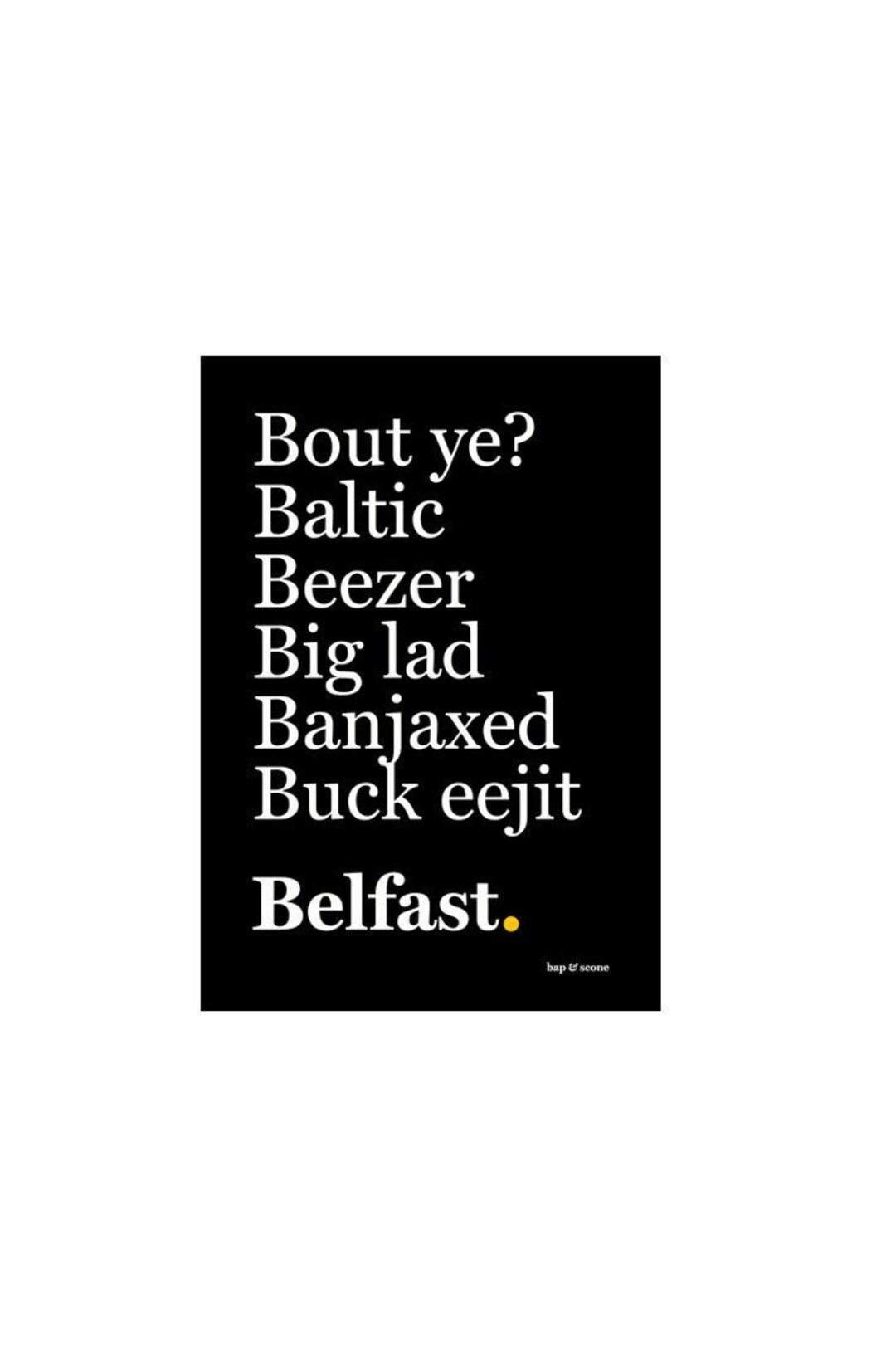 Belfast Slang Art Print, Various Colours - Etsy