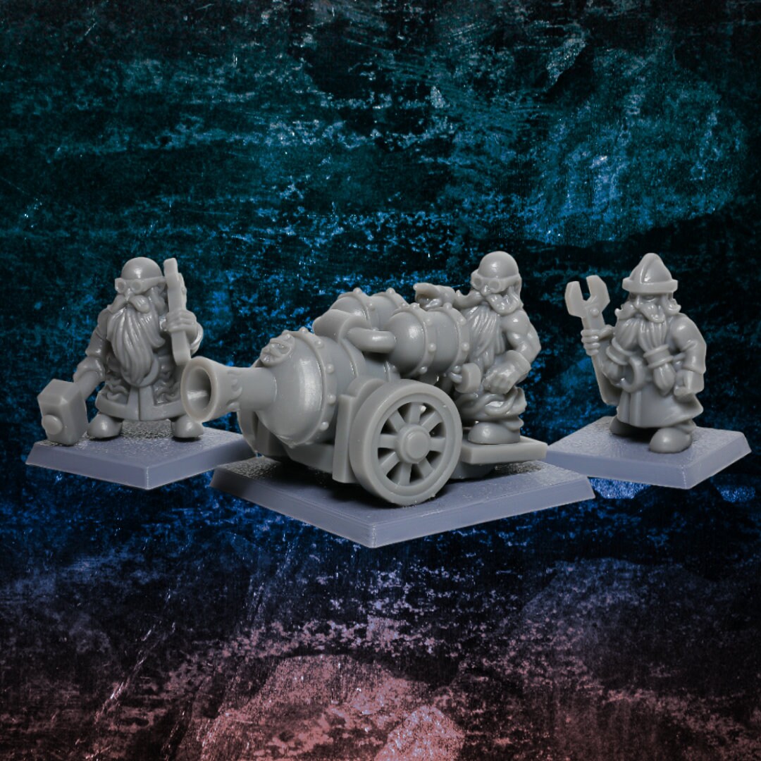 Classic Dwarf Flame Canon & Crew - Fantasy Tabletop Game - Etsy