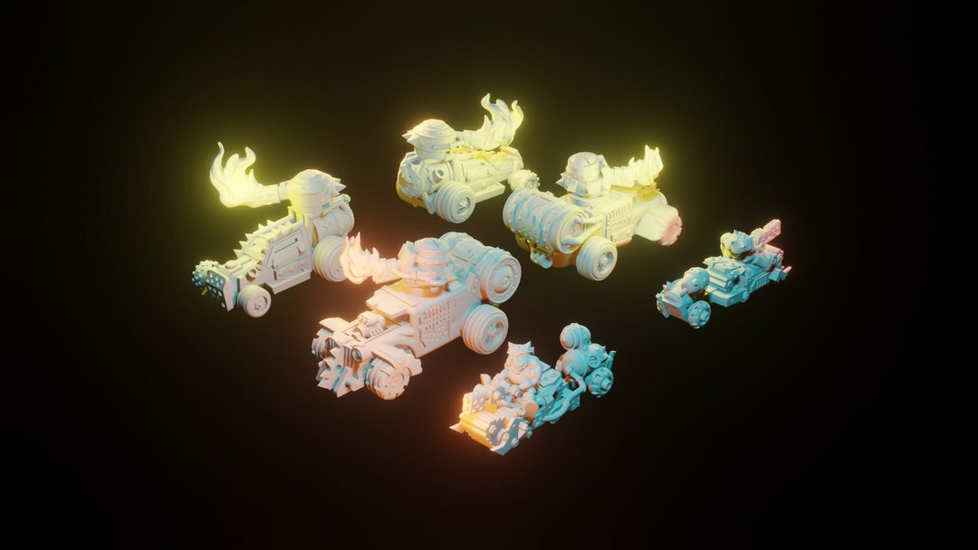 Flame Buggy Squad - Raiders of Cendre | 6mm 8mm 10mm 15mm | 3d Printed ...