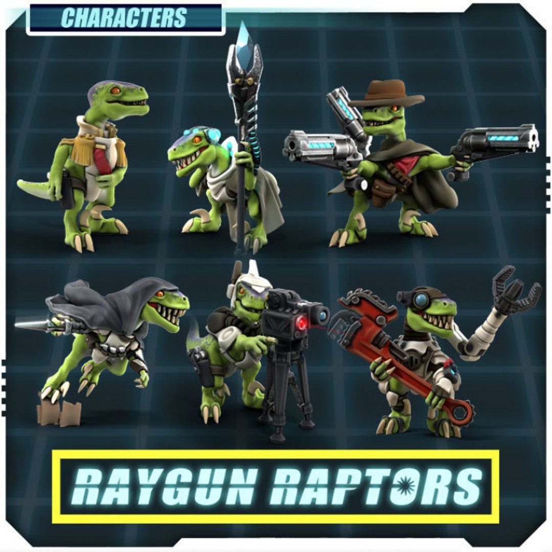 Raygun Raptor Character Pack | Sci Fi Tabletop Miniatures - Etsy