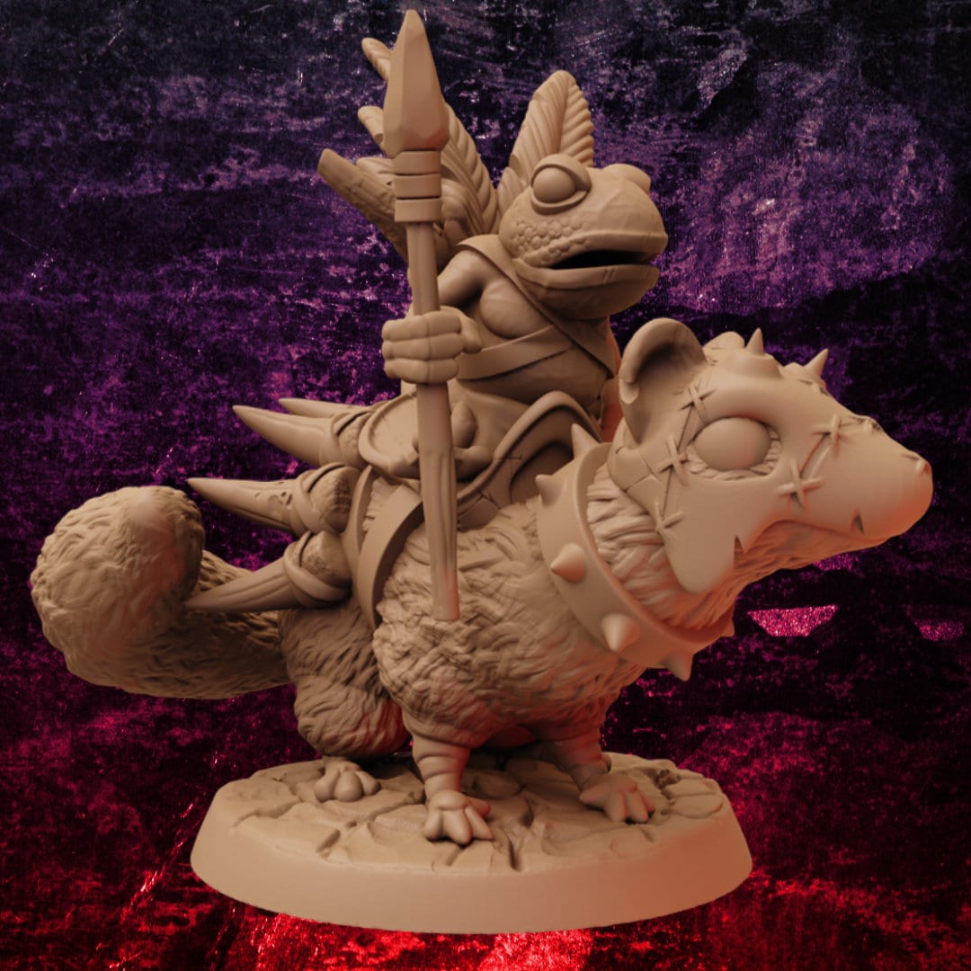 Frog Riding Weasel Monster | Chibi Models - Fantasy Tabletop Game - Etsy UK