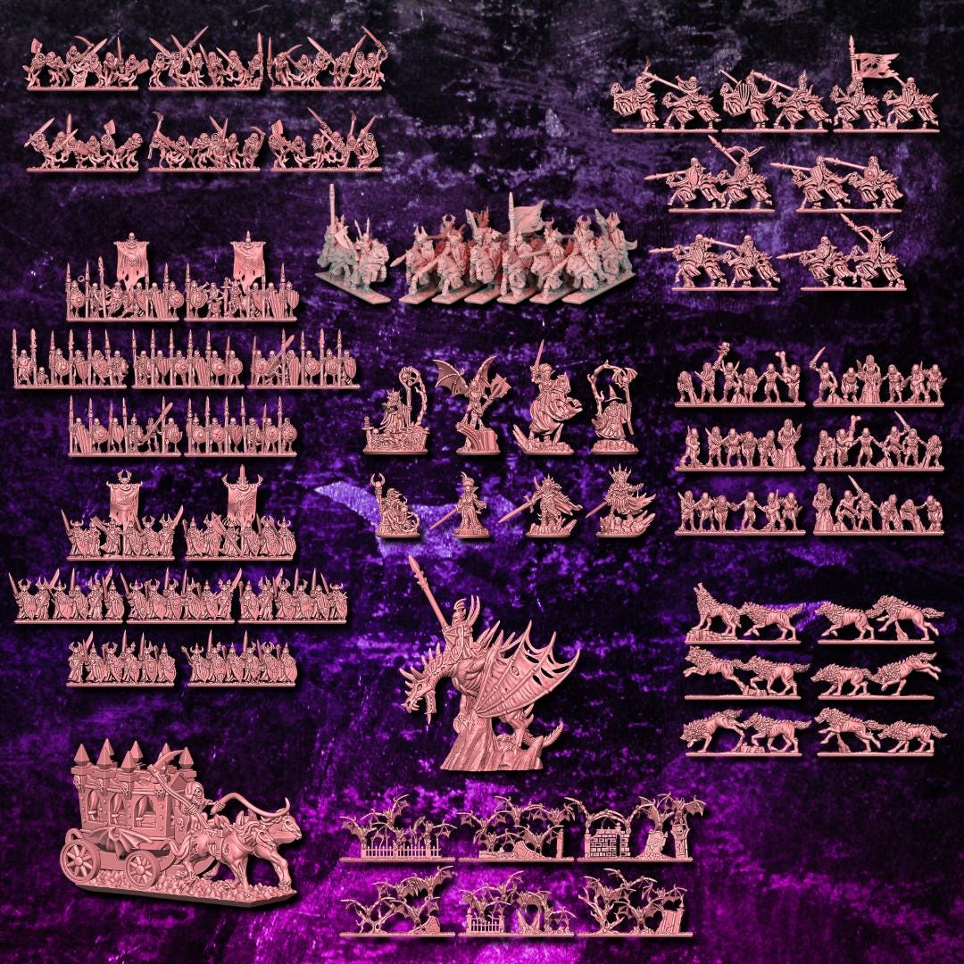 Undead Army Forest Dragon 10mm Fantasy Warmaster Kings of War 3d ...