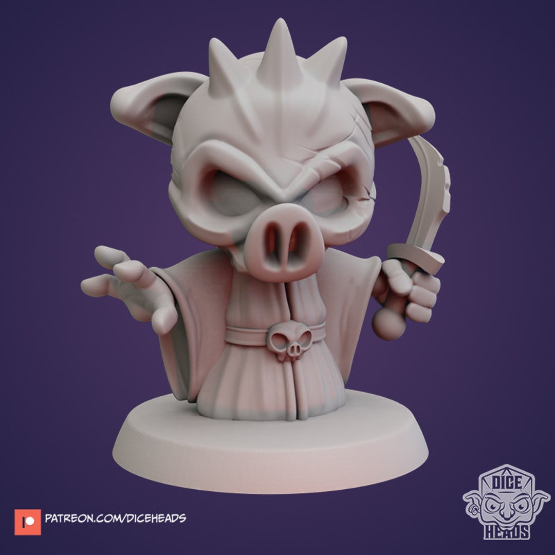 Pig Cultist Dice Heads 3D Print Halloween Dungeons and - Etsy