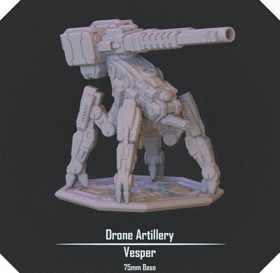 Drone Artillery Vesper Sci Fi 3d Printed Tabletop RPG Display Miniature ...