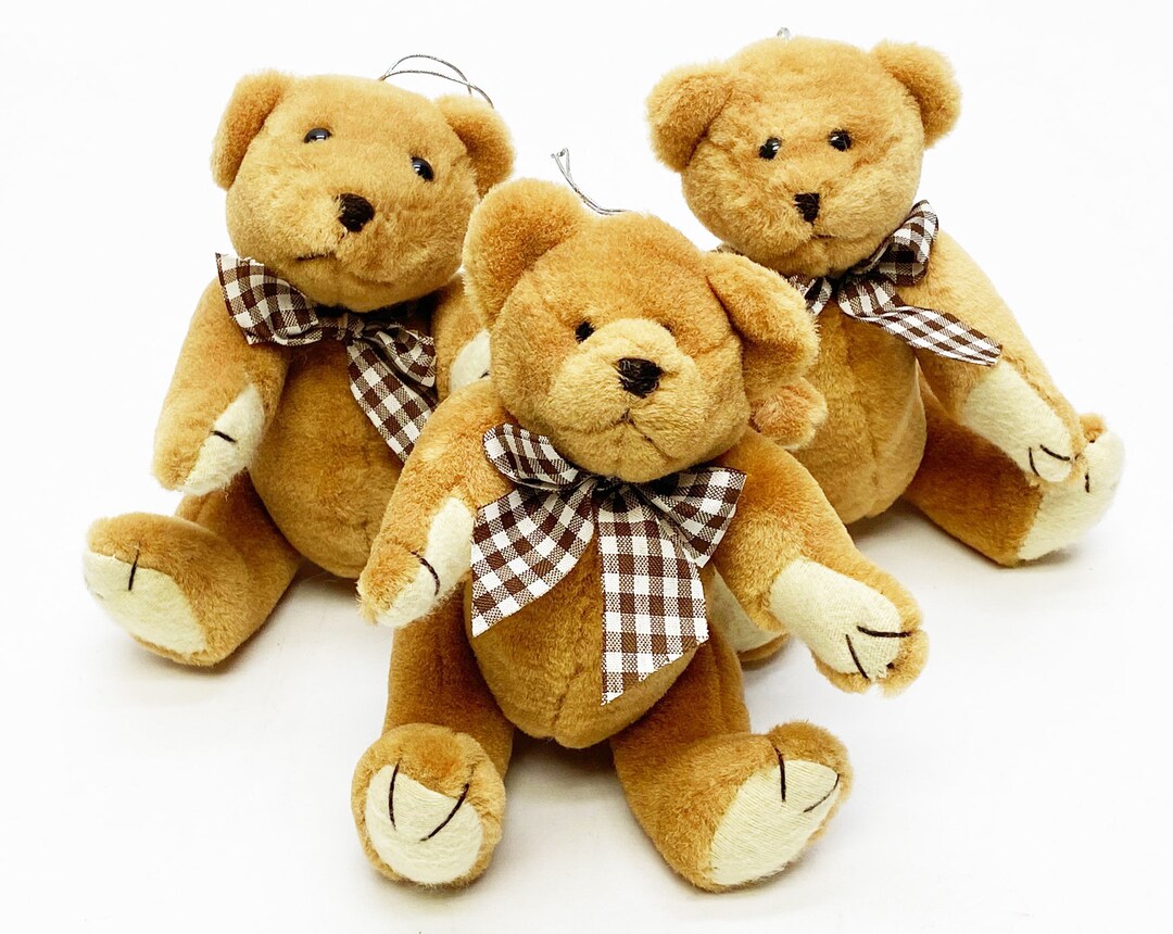 Plush Jointed Bears With Hanger, Bear Ornament, Stuffed Bear - Etsy