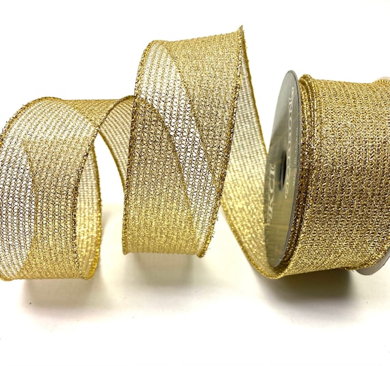 Sheer Wired Metallic Gold Ribbon 10 Yard X 1-1/2 - Etsy