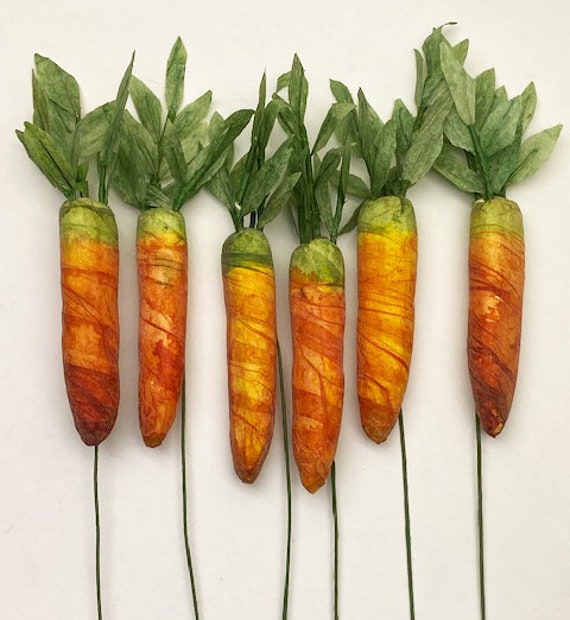 Artificial Carrots on a Wire Pick Set of 6 - Etsy