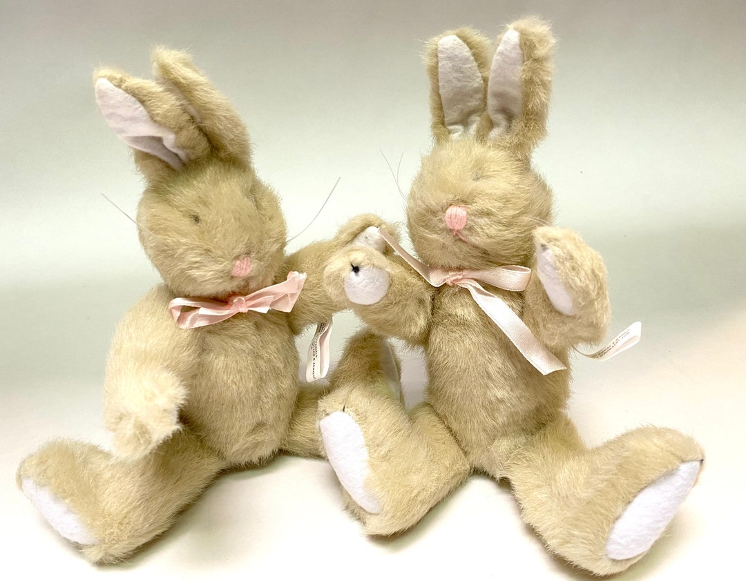 Plush Jointed Bunny, Set of 2 - Etsy