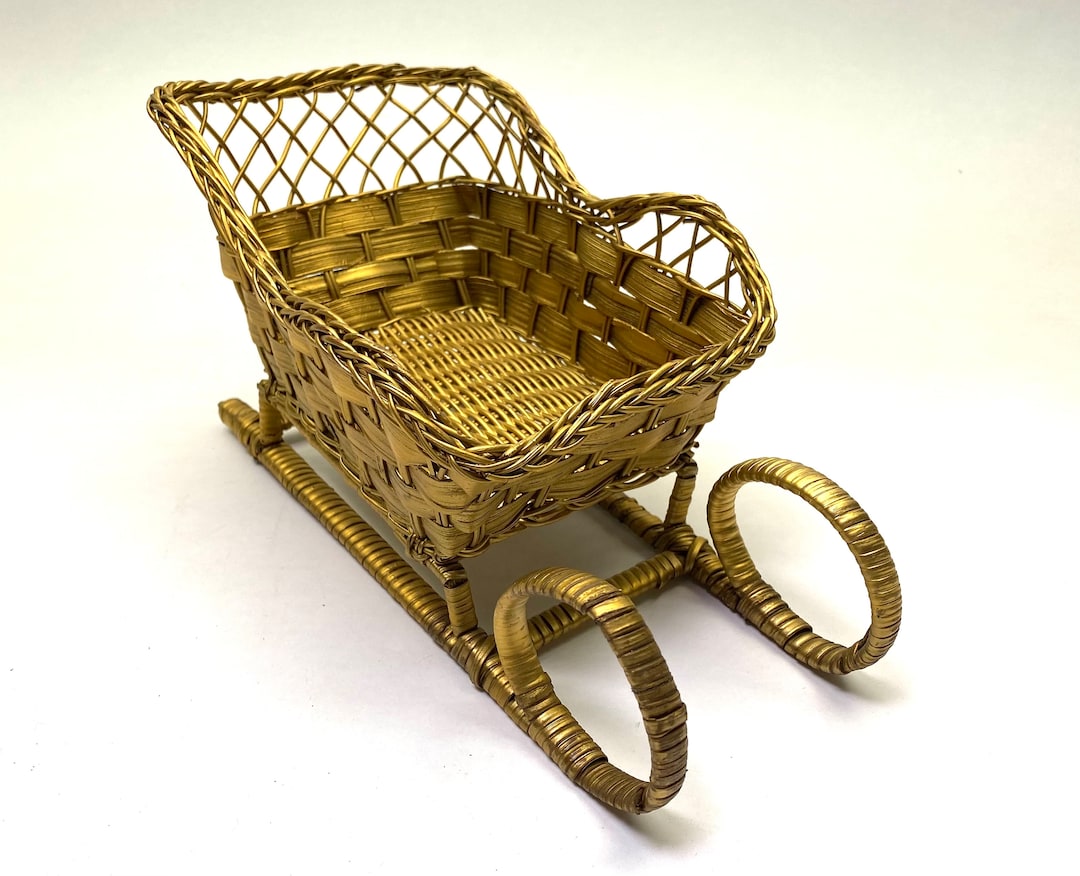 Gold Wicker Sleigh- Set of 2 - Etsy