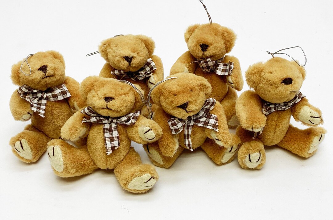 Plush Jointed Bears With Hanger, Bear Ornament, Stuffed Bears - Etsy