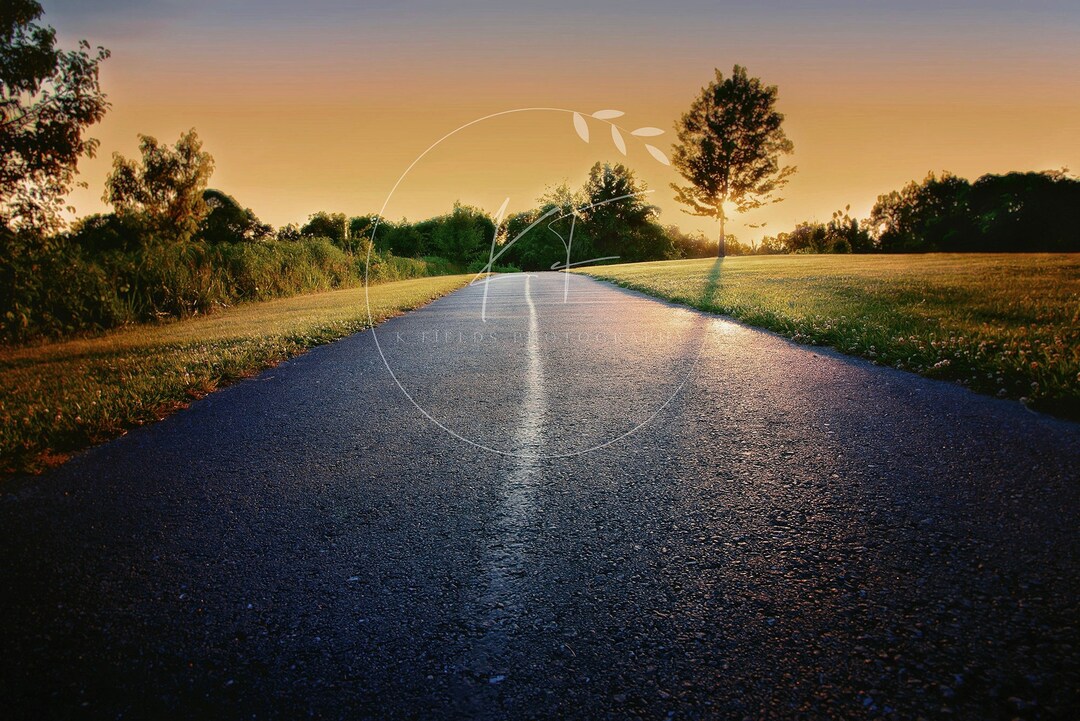 SUNSET PARK WALK | Digital Download | Digital Backdrop | Evening Glow ...