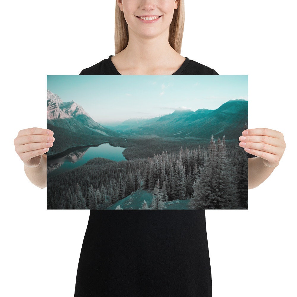 Infrared Peyto Lake Landscape Photo Paper Poster - Etsy
