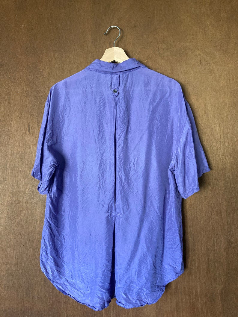 90's Lavender Silk Short Sleeve Button up Shirt//m-l | Etsy