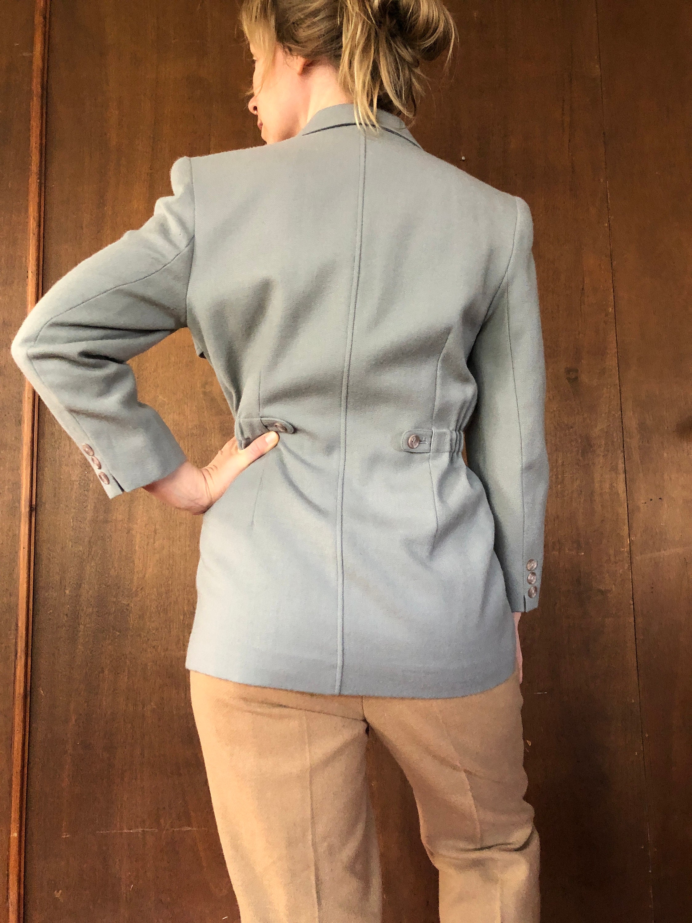 Light Blue 90's Does 70's Vintage Wool Blazer 90's Vintage 70's Vintage ...