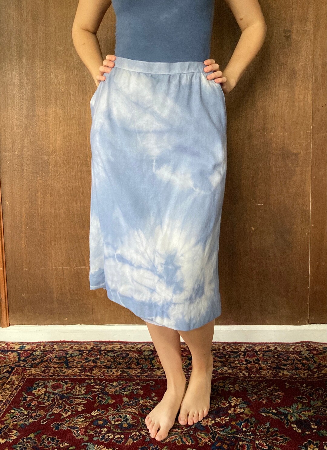 Hand Dyed Indigo Wool Skirt//s-m - Etsy