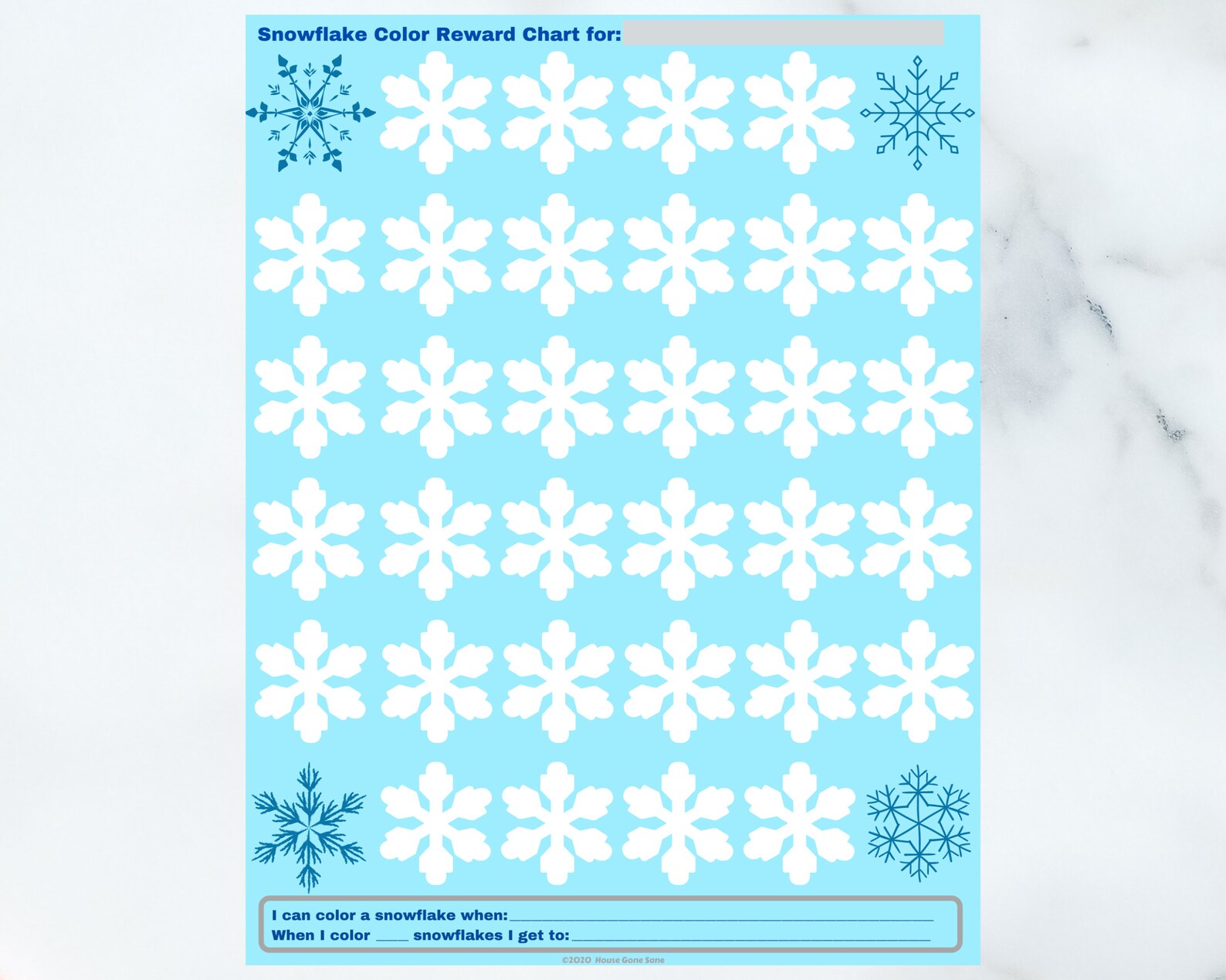 Printable Winter Snowflake & Snowman Toddler Color Reward Charts - Etsy