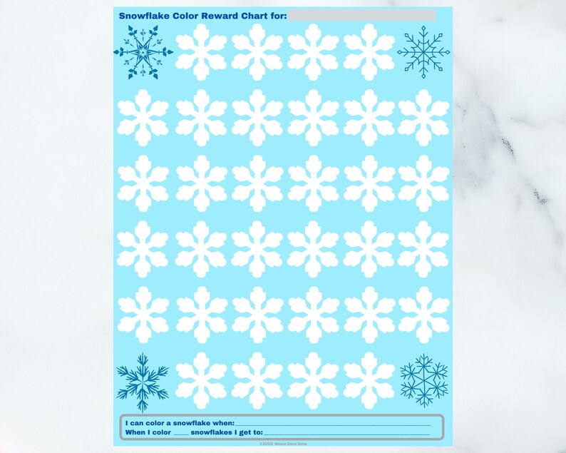 Printable Winter Snowflake & Snowman Toddler Color Reward Charts - Etsy