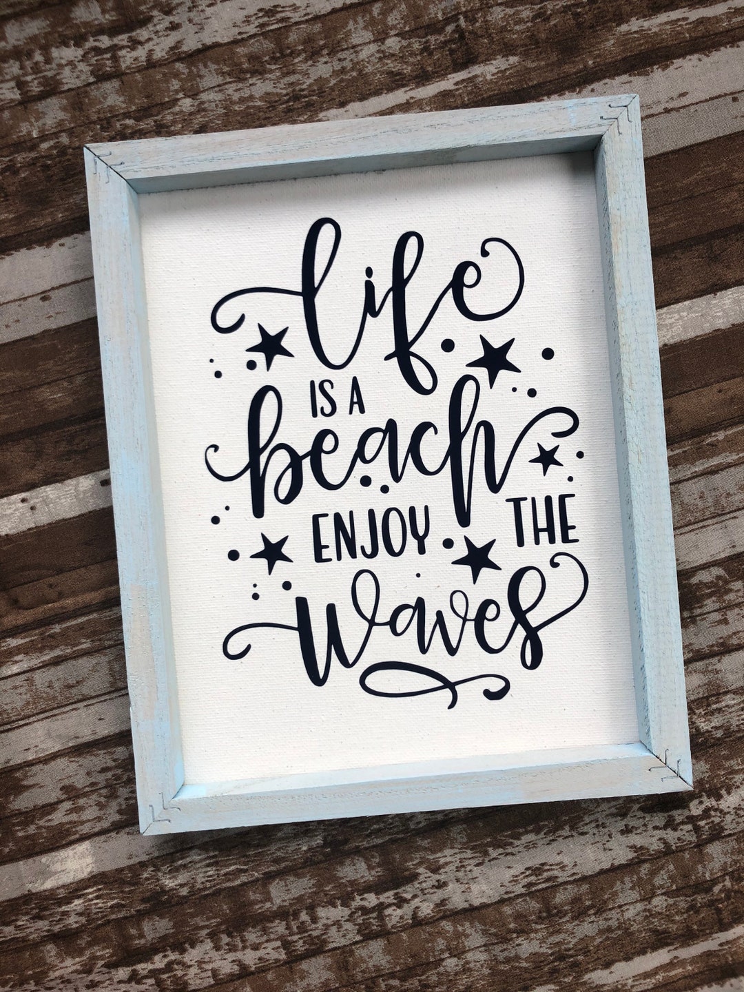 Life is a Beach // Reverse Canvas // Beach Wall Decor // Beach - Etsy
