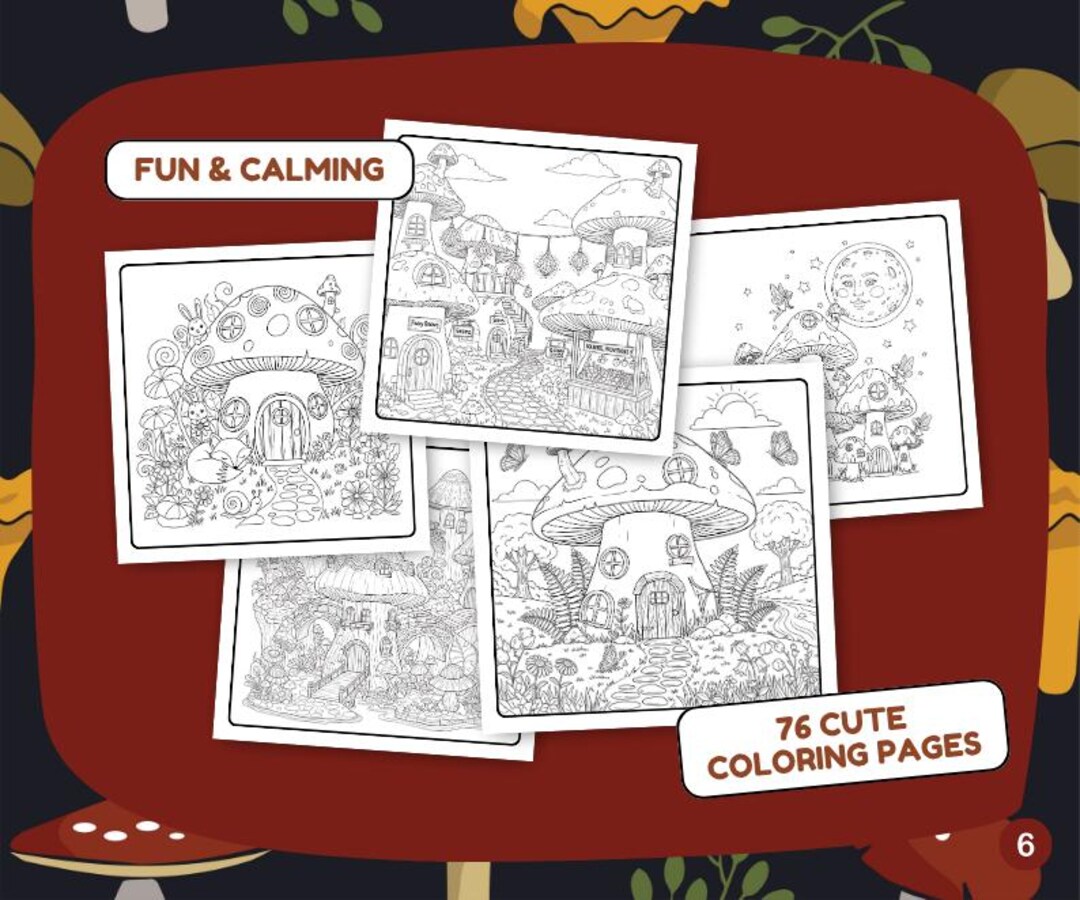 Magical Mushroom | Printable Coloring Pages for Adults & Kids | Digital ...