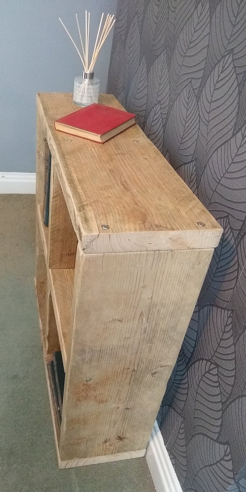 Rustic Reclaimed Scaffold Board Bookcase | Storage Cubes - Etsy UK