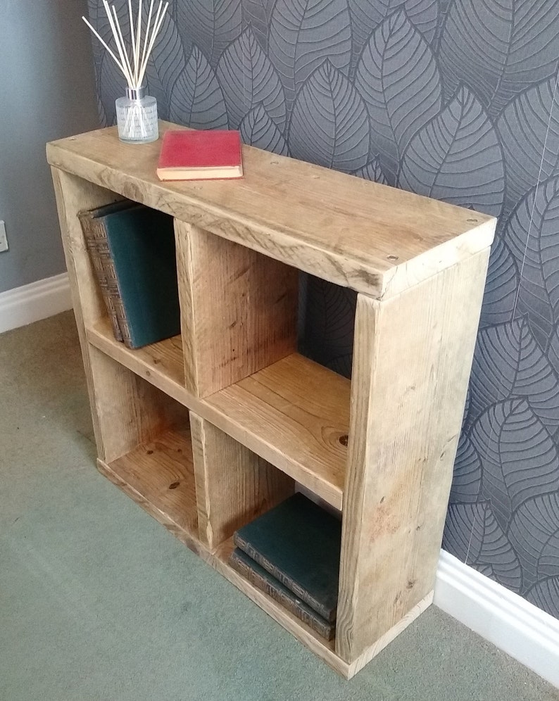 Rustic Reclaimed Scaffold Board Bookcase | Storage Cubes - Etsy UK