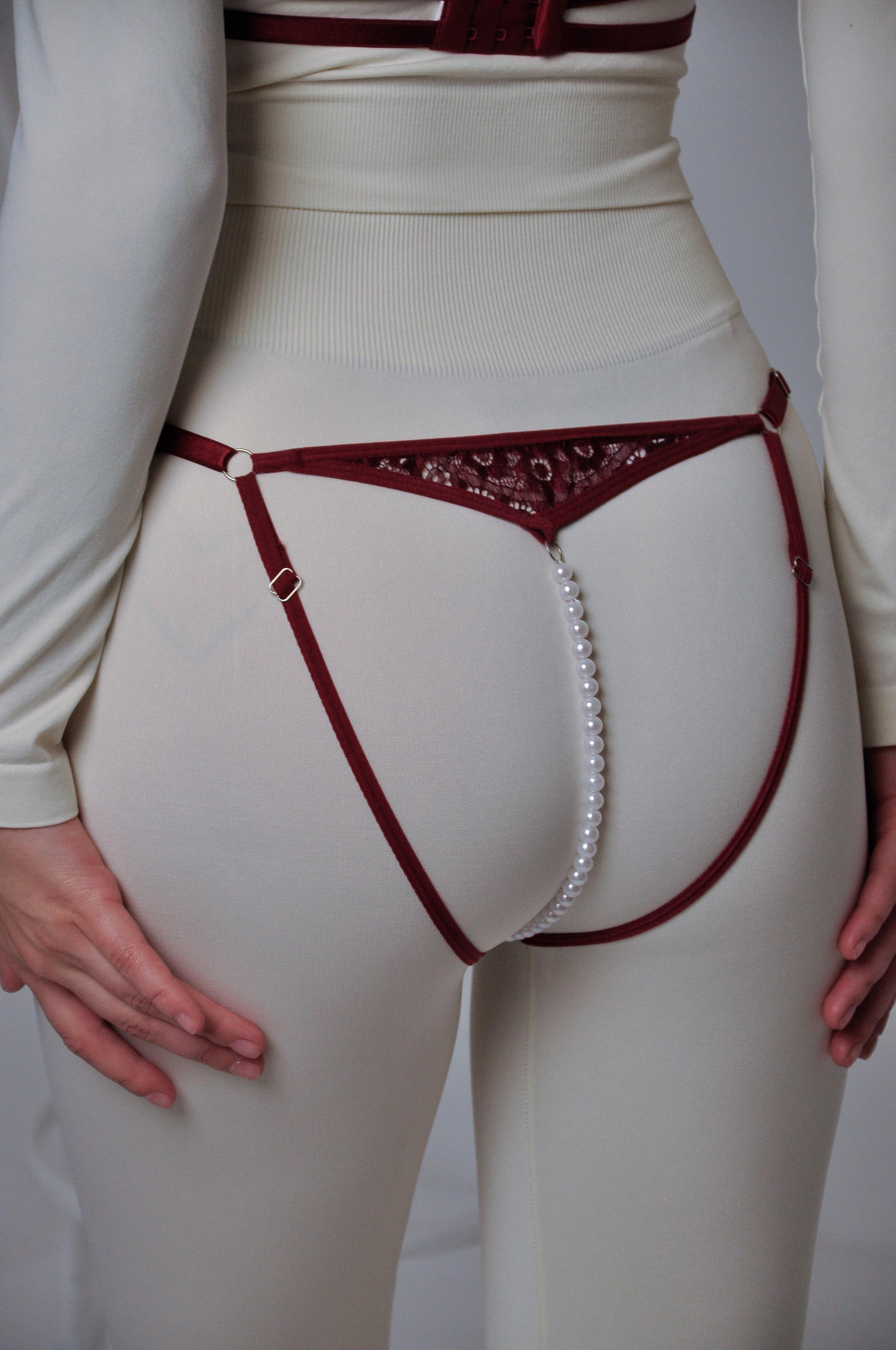Crotch Less Panties Clitorial G String Crotchless Panties Open