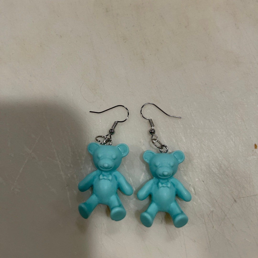 Light Blue Teddy Bears Earrings - Etsy