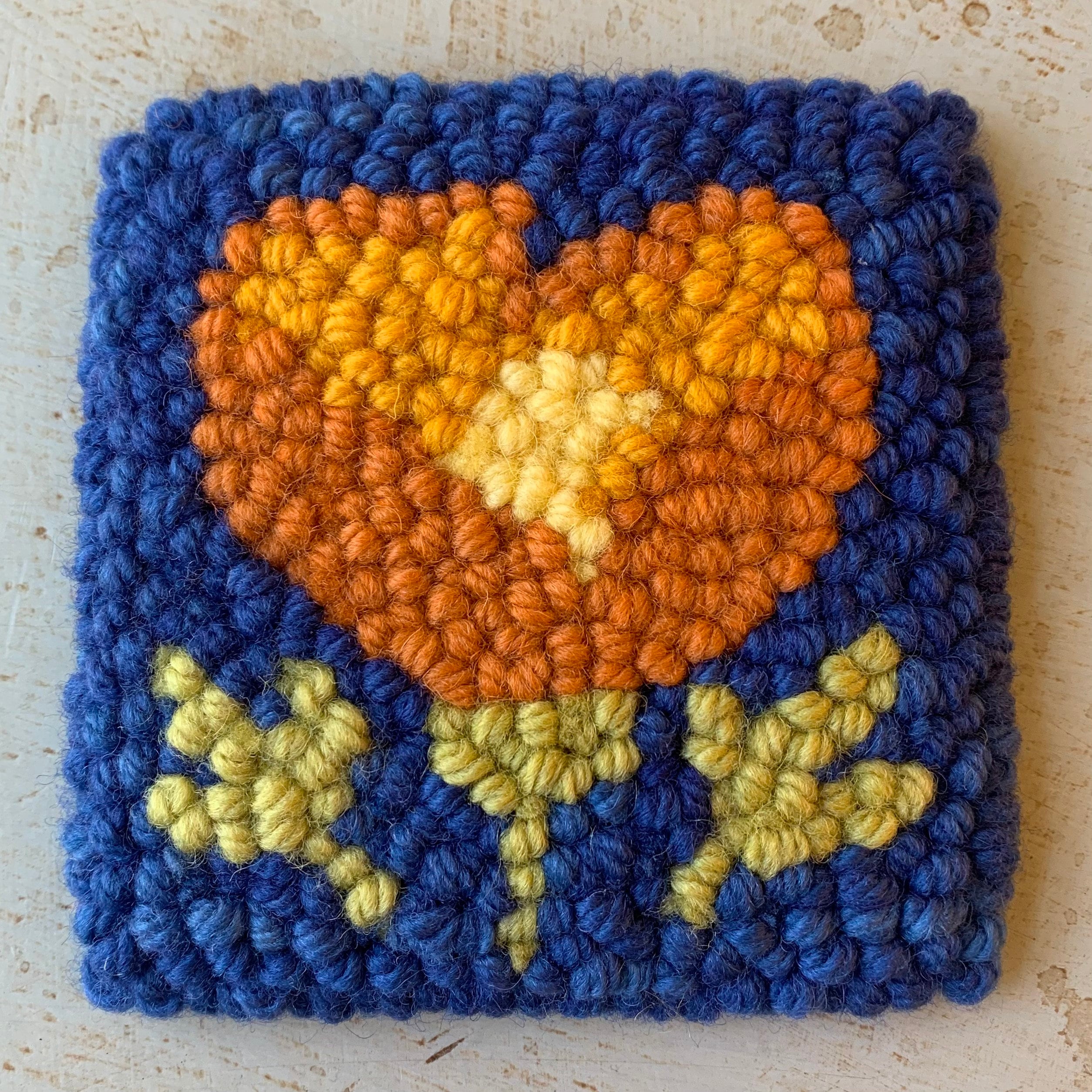 Floral Mug Rugs, Oxford Punch Needle, Rug Hooking Flowers - Etsy