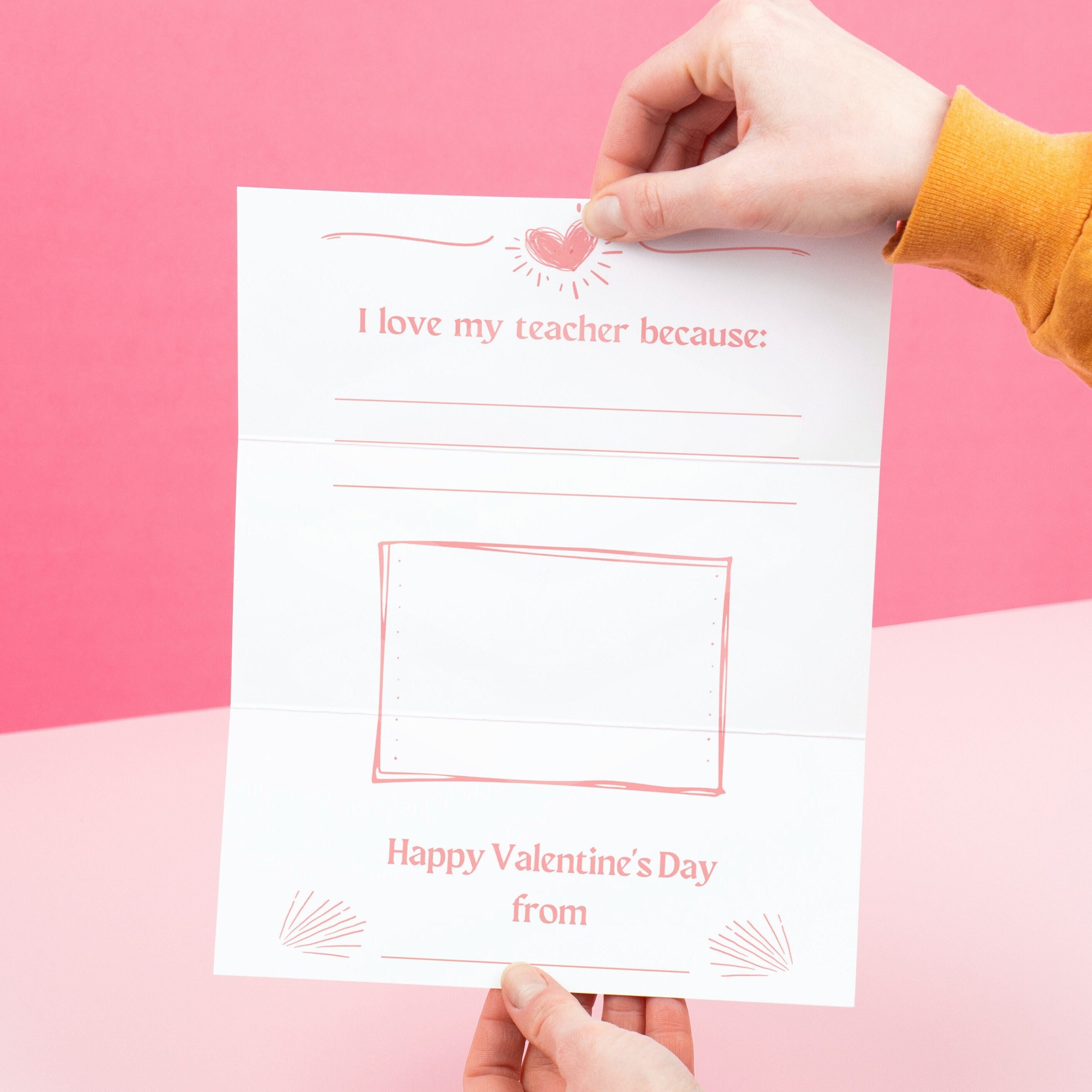 LOW INK - Printable Teacher Valentine Card, Instant Download, Print at ...